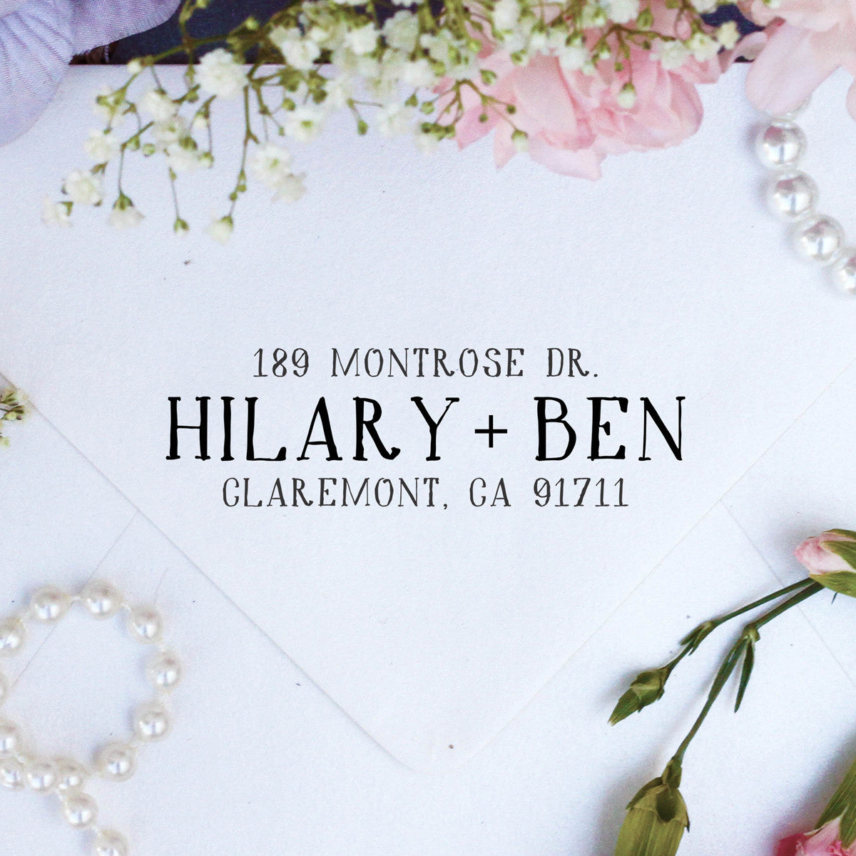 Return Address Stamp "Hilary & Ben" – Stamp Out