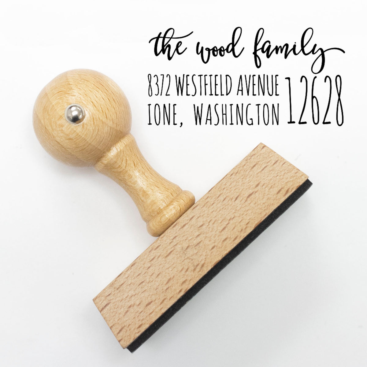 Return Address Stamp- "The Wood Family" – Stamp Out