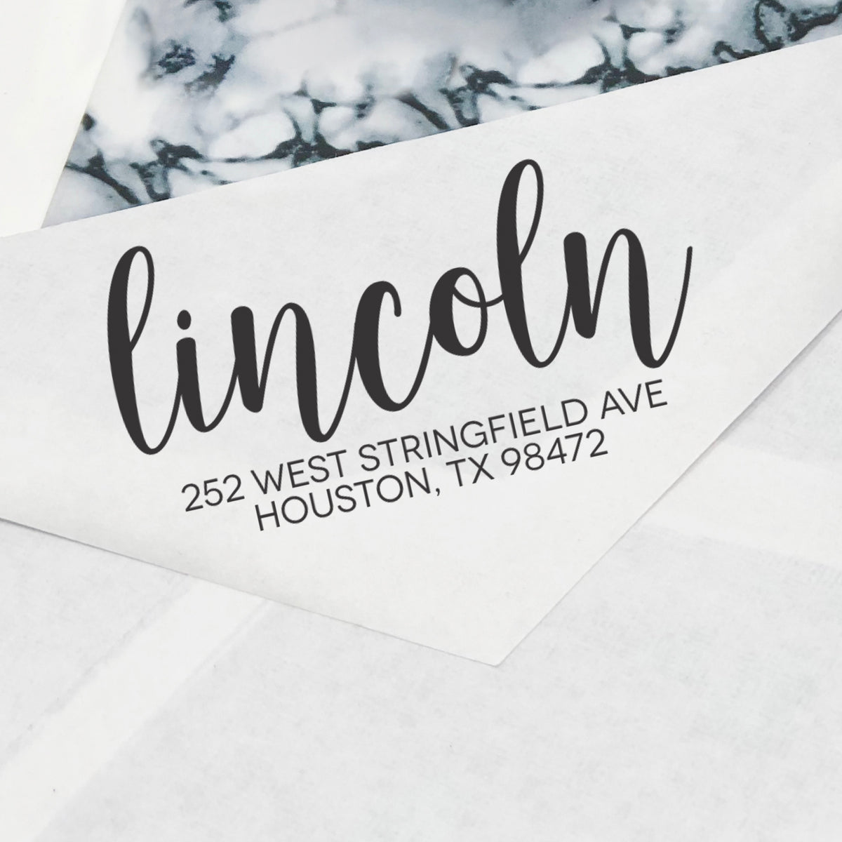 Cursive Custom Return Address Stamp, Personalized Return Address Stamp ...