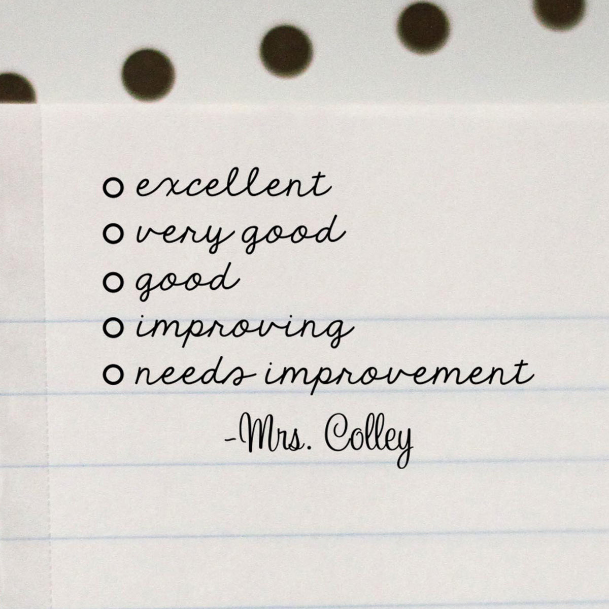 Teacher Stamp "Mrs Colley" – Stamp Out