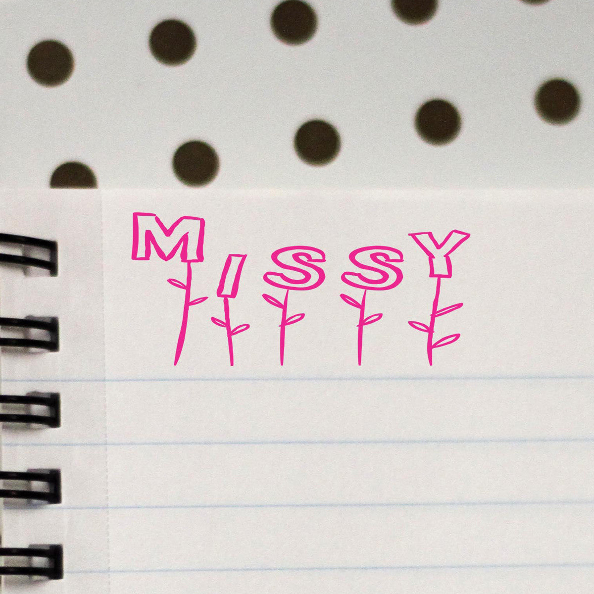 Personalized Kids Name Stamp - "Missy" Flowers – Stamp Out