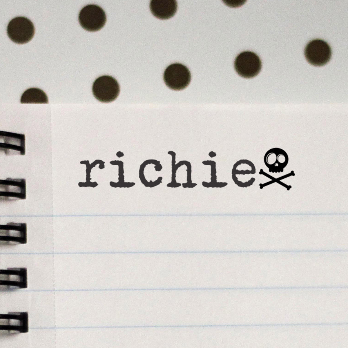 Personalized Kids Name Stamp - "Richie" Skull – Stamp Out
