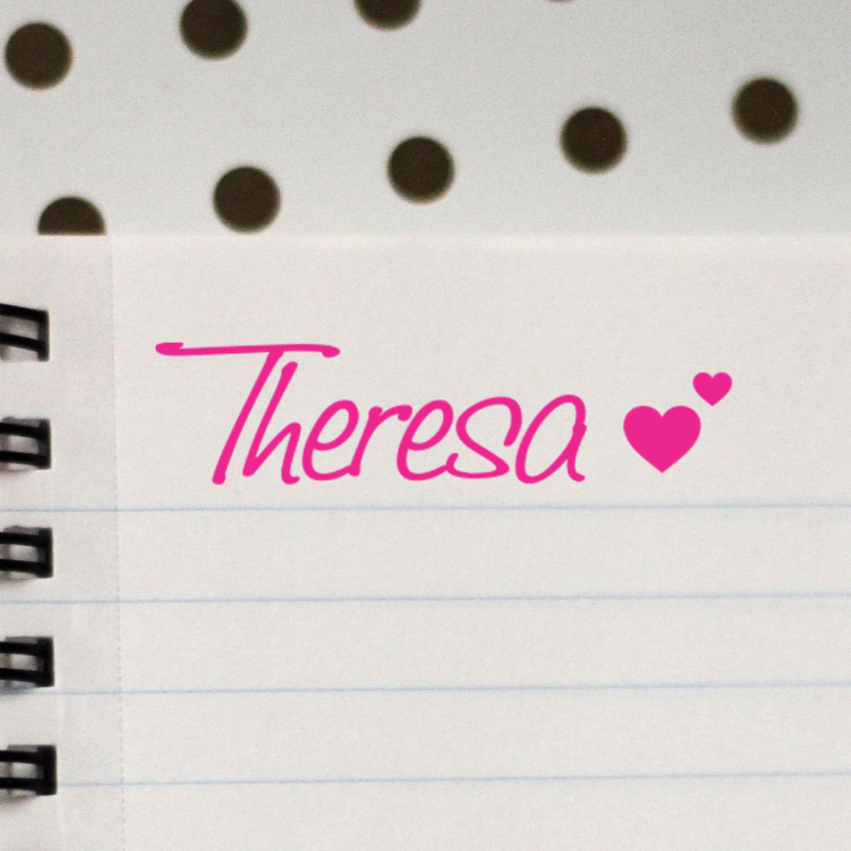 Personalized Kids Name Stamp - "Theresa" Hearts – Stamp Out