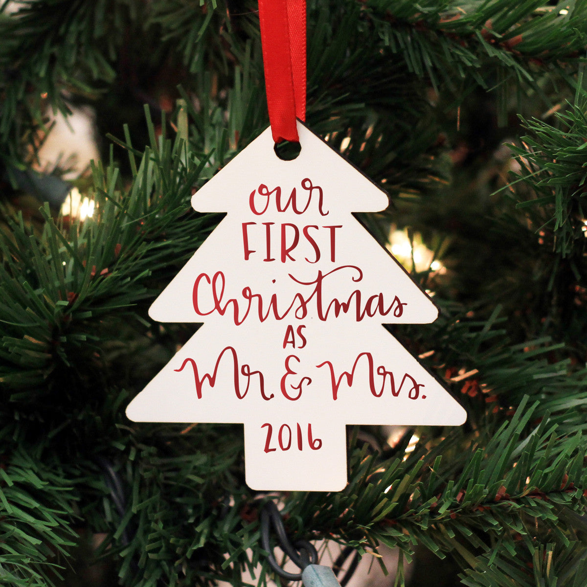 Personalized Wood Ornament - "Our First Christmas Tree" – Stamp Out