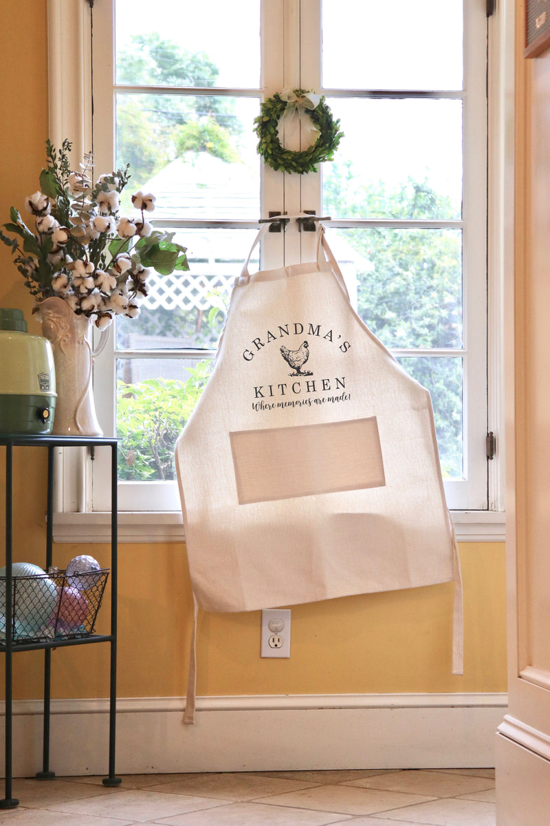 Grandma's Kitchen Apron, Custom Apron, Personalized Apron for Grandma ...