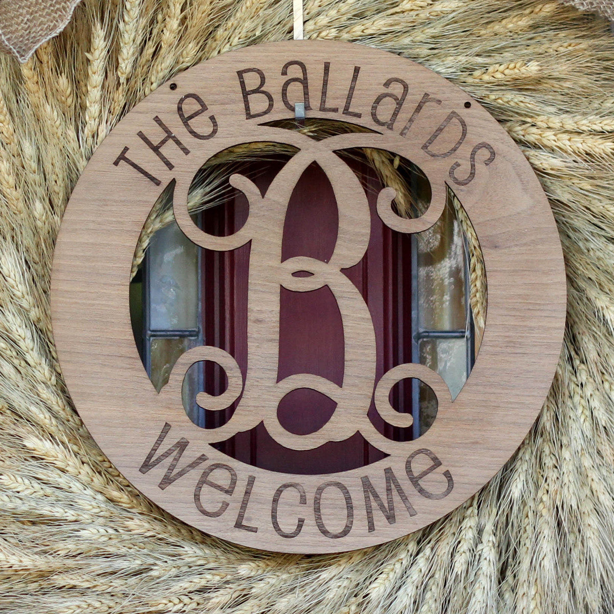 Fancy Monogram "Welcome" Wood Sign – Stamp Out