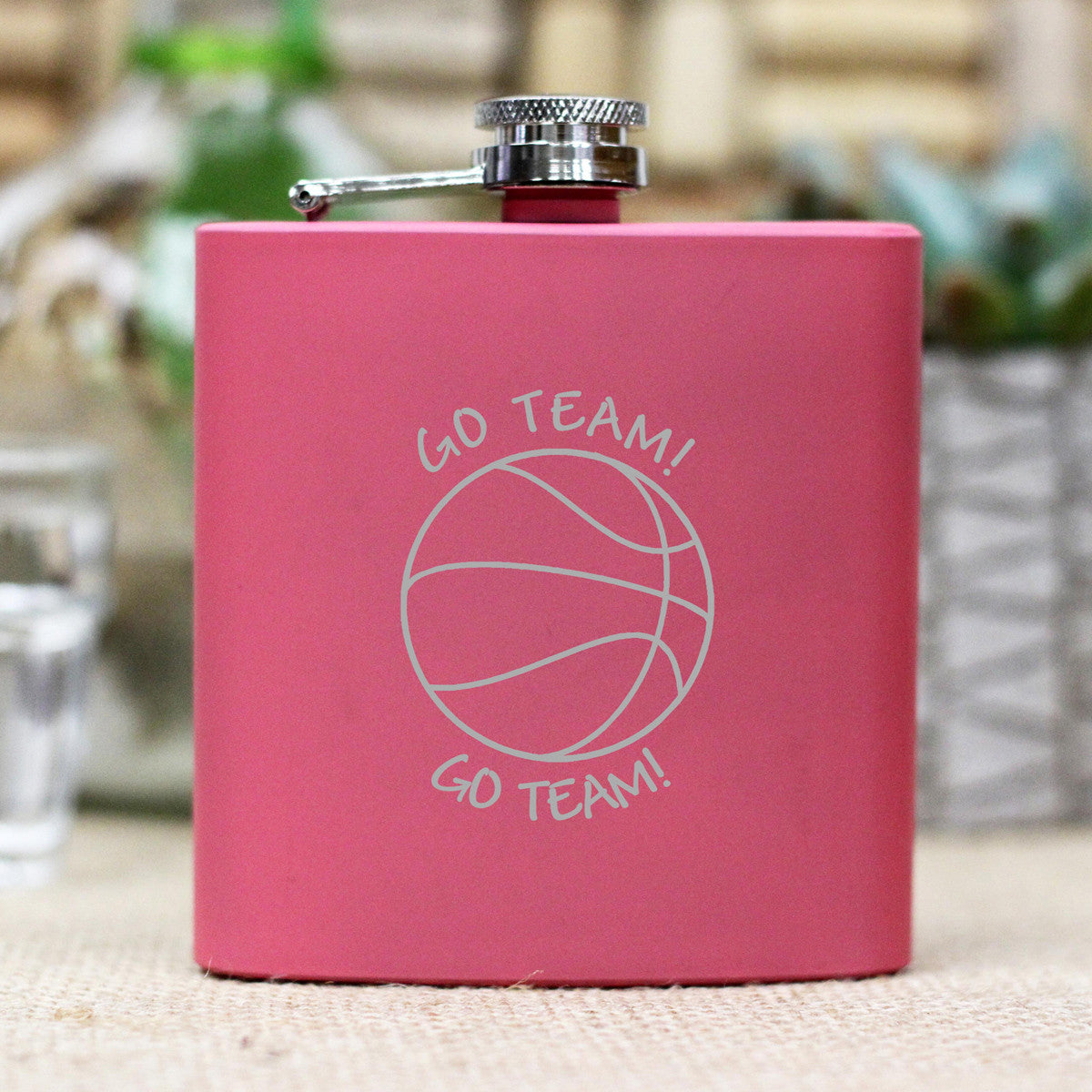 Personalized Flask - "Go Team" Basketball – Stamp Out