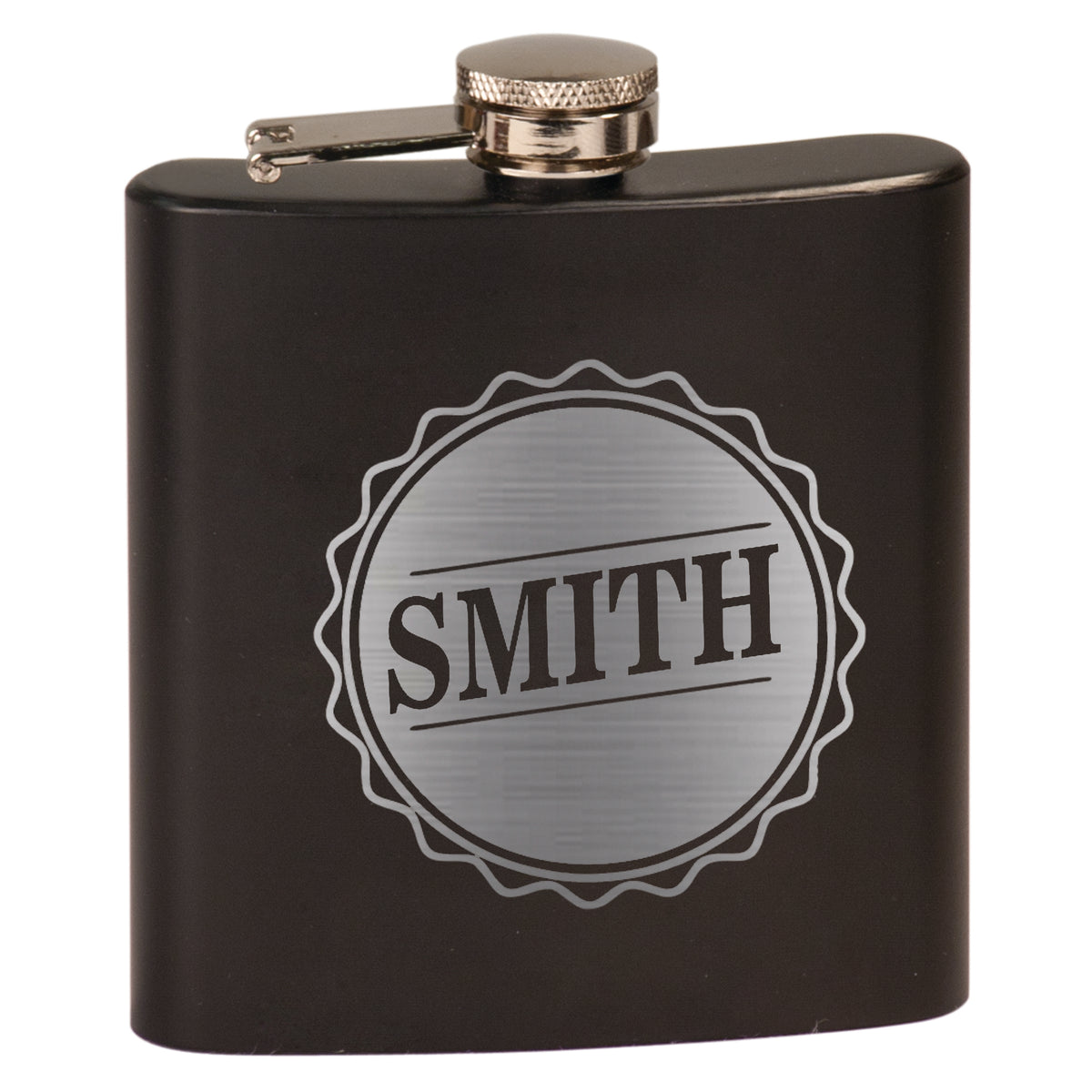 Personalized Flask With Last Name – Stamp Out