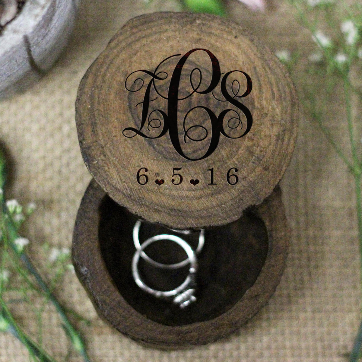 Custom Engraved Wood Ring Box: Monogram – Stamp Out