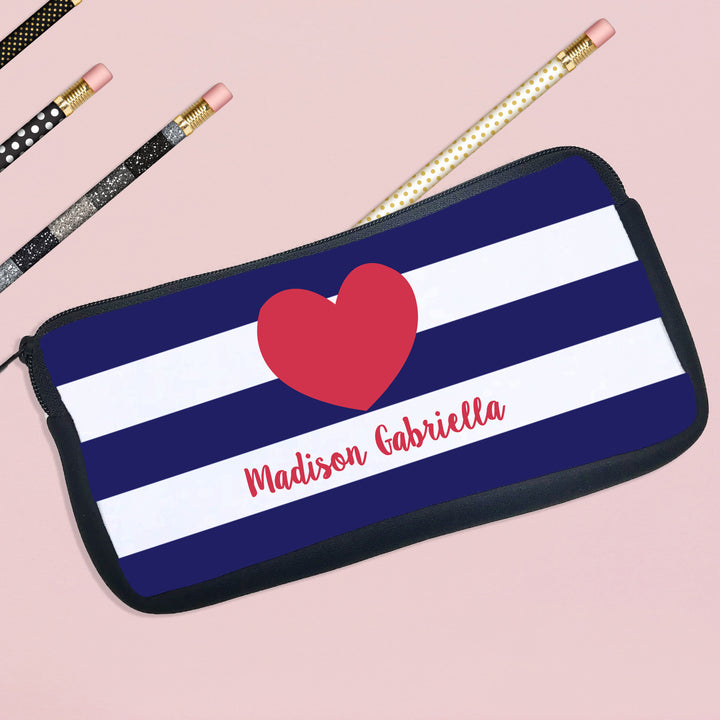 Personalized Pencil Case Heart Design – Stamp Out