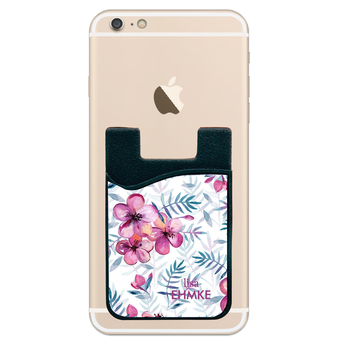 Phone Wallet - Pink Flowers With Last Name – Stamp Out