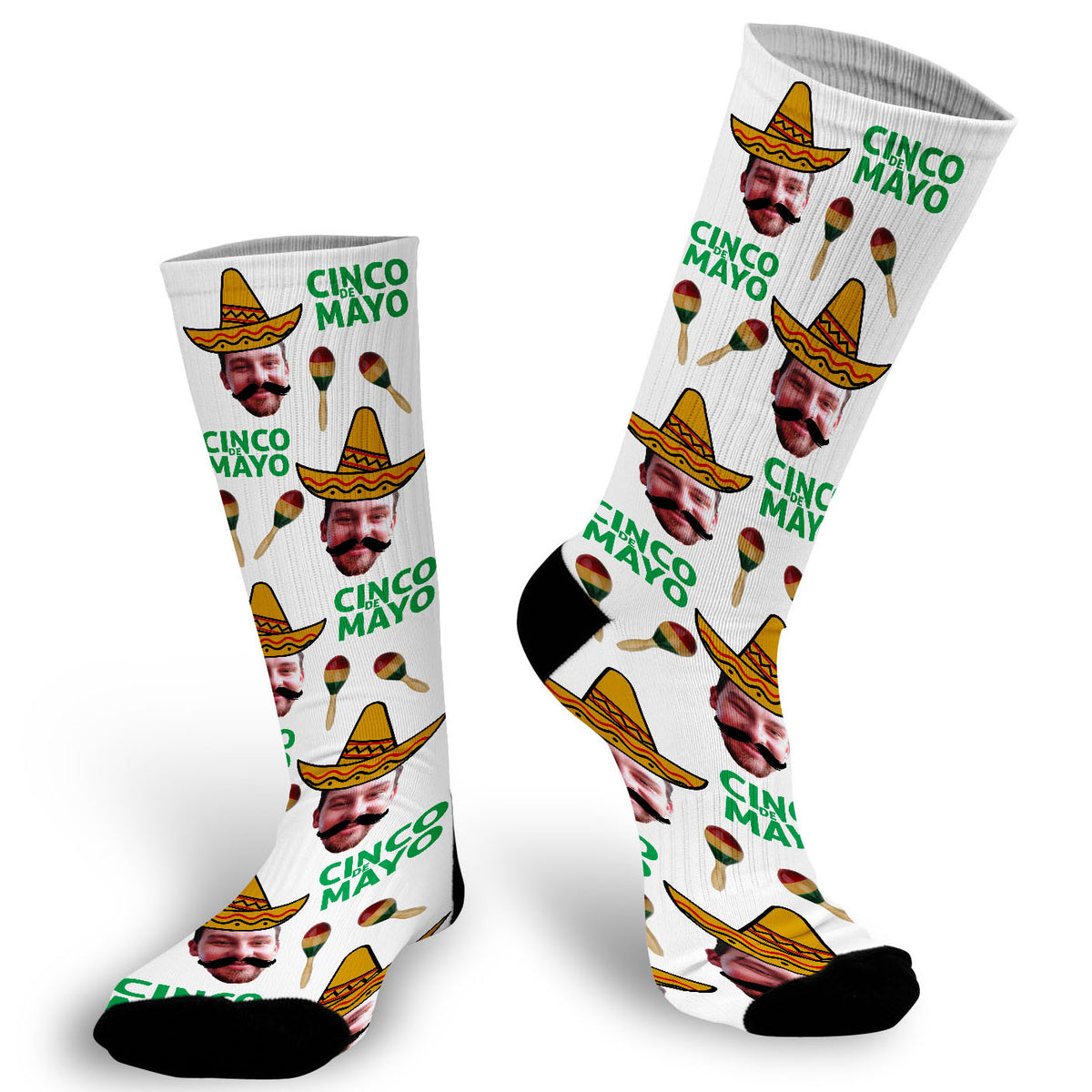 Custom Photo Socks, Cinco de Mayo, Funny Photo Socks, Picture on Socks ...