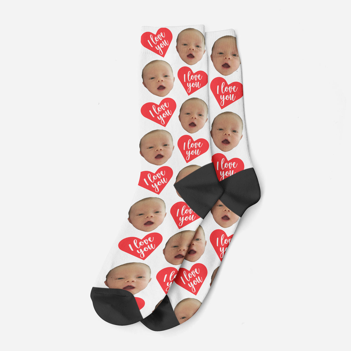 I Love You Red Heart Valentine's Day Face Socks, Valentines Day Pictur ...