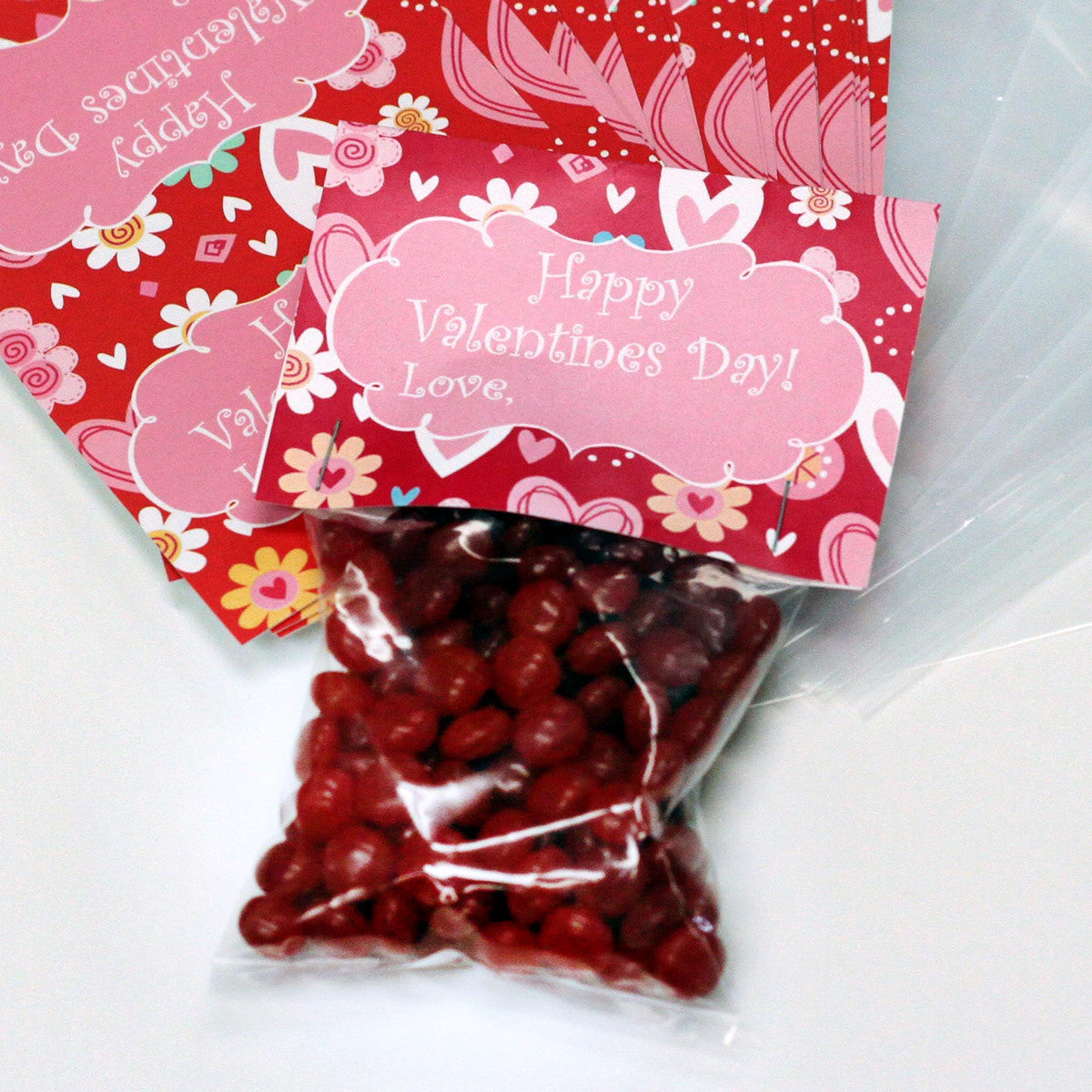 Valentine Cards with Goodie Bags (Set of 20) - "Happy Valentines Day ...